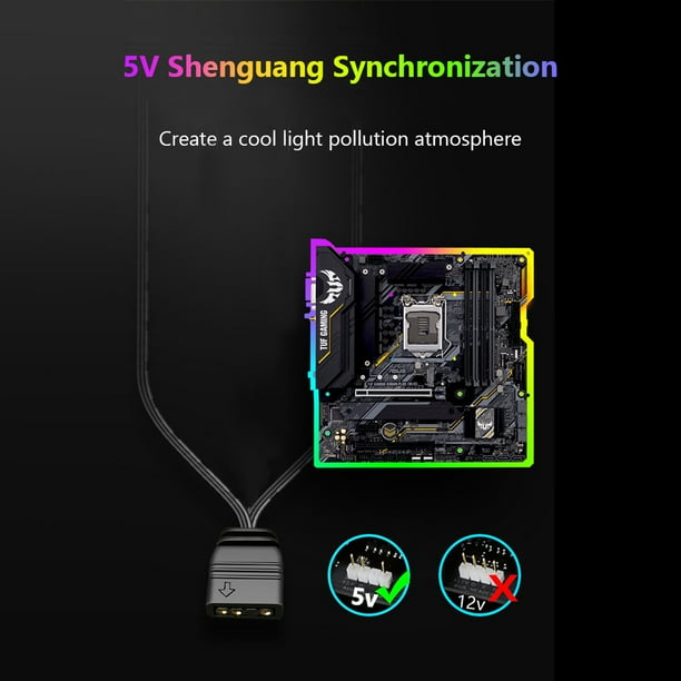 Computer Cooling Fan Cable 5V 3 Pin CPU ARGB HUB Extension Cable for ...