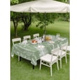 Abstract Leaves Rectangle Outdoor Tablecloth with Umbrella Hole Sage ...