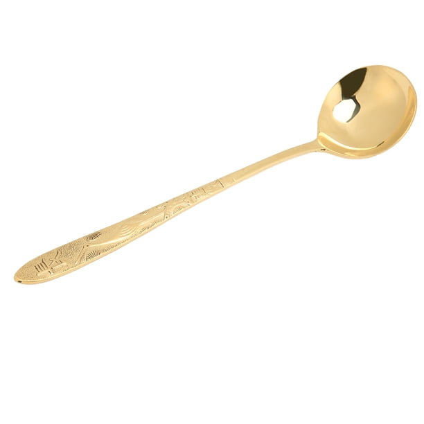 Serving Spoon, Brass Material Soup Spoon Mirror Polished For Hotel ...