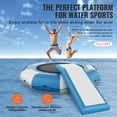 KFFKFF 10ft Inflatable Water Trampoline Swim Platform Bounce with Slide ...