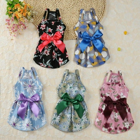 XS-XL Summer Dog Small Floral Princess Dress Dog Dress For Dogs Skirt ...
