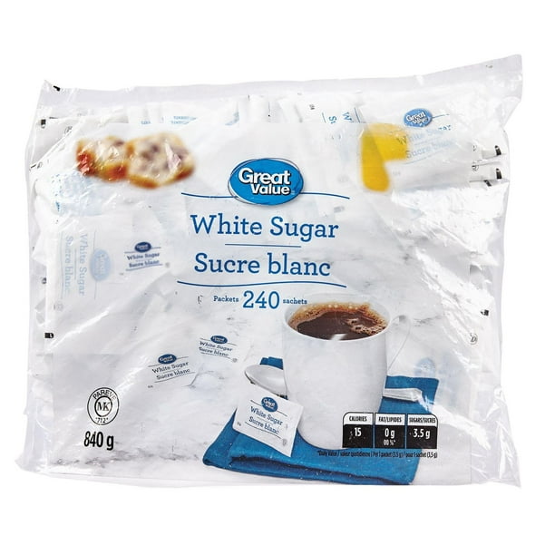 Sachets de sucre blanc Great Value - Walmart.ca
