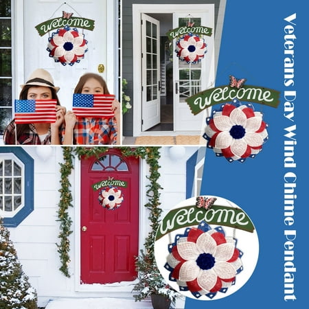 Matoen Independence Day Welcome Sign Decorative Vintage Wall Hanging ...