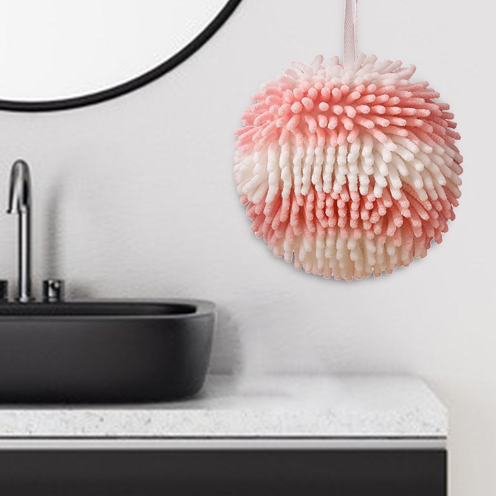 Hanging Bathroom Hand Towels Chenille Ball Towels Fast Drying with ...