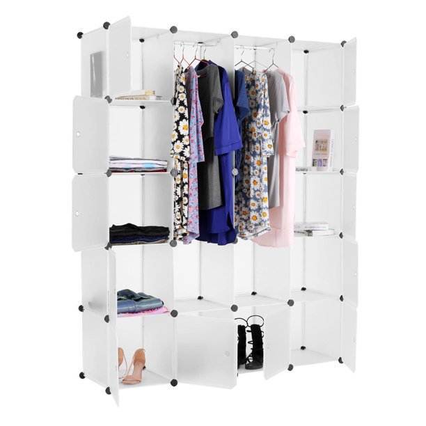 Cube Storage Organizer Modular Storage 20 Cube Bookshelf DIY Plastic ...