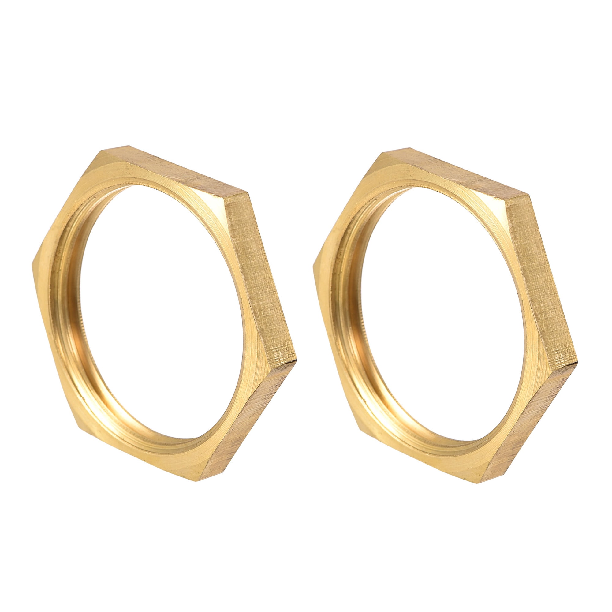 Uxcell G1 Lock Nut, Hex Brass Female Locknut for Plumbing 2 Pack ...