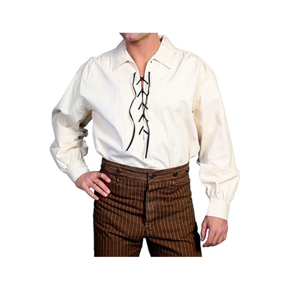Scully Leather - Scully Western Shirt Mens Old West Pull Over Long ...