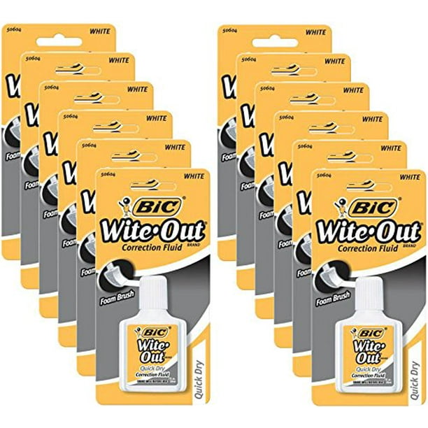 Wite-Out Quick Dry Correction Fluid, 20 ml Bottle, White, 1/Dozen by ...