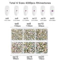 BEADSLAND 4300pcs Flatback AB Rhinestones for Crafts, 6 Sizes, SS6-SS20 ...