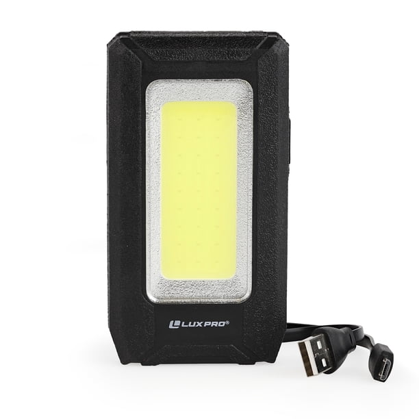 LUXPRO Bright 500 Lumen Rechargeable Magnetic Power Bank Palm Light ...