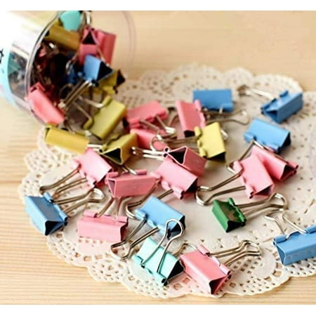 180 Pieces Assorted Colors Metal Binder Clips, MSYMY Small Paper Binder ...