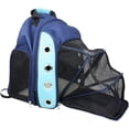 Iconic Pet FurryGo Luxury Backpack Pet Carrier with Lounge, Navy Blue ...