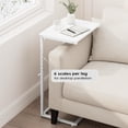 C Shaped End Table White (1 Pack) Ordinary Adjustable Height For Small ...