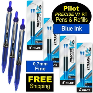 Pilot Precise V7 RT, Refillable Rolling Ball Pens, Fine Point, Black ...