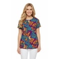 Abstract Print Women Poly Span T-Shirt 014 - Walmart.com