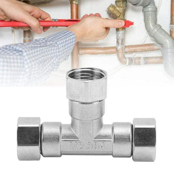3 Way Pipe Fitting G1/2 Tee Hose Connector 304 Stainless Steel Pipeline ...