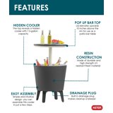 Keter Modern Cool Bar and Side Table Outdoor 2 in 1 Table and Bar Patio ...
