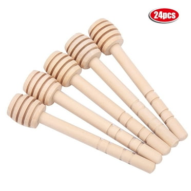 Lnrkai 48 Pack Wooden Honey Dipper Sticks, 4" Natural Beehive Stirrers ...