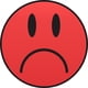4in x 4in Red Sad Face Sticker - Walmart.com
