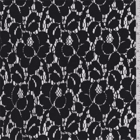 Black Floral Lace, Fabric By the Yard - Walmart.com
