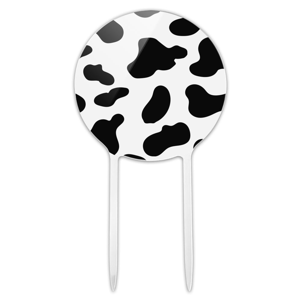 Acrylic Cow Print Black White Cake Topper Party Decoration for Wedding ...