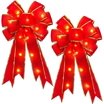 Best Choice Pre-Lit Christmas Bows Set of 3, Outdoor LED Decor w/ 8 ...