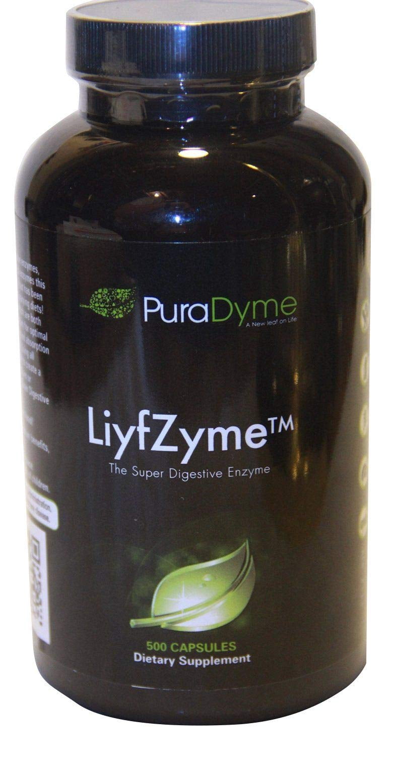 PuraDyme LiyfZyme Plant Based Digestive Enzyme Supplement - 500 Veggie ...