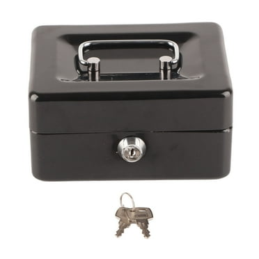 Vaultz Plastic & Steel Cash Box with Tumbler Lock, Black & Chrome ...