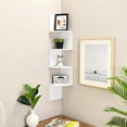 Welland 4-Tier Zig-Zag Floating Corner Bookshelf for Bedroom and Home ...