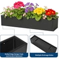 Senfot 36x9x9 Inch Small Black Metal Raised Garden Planter Box for ...