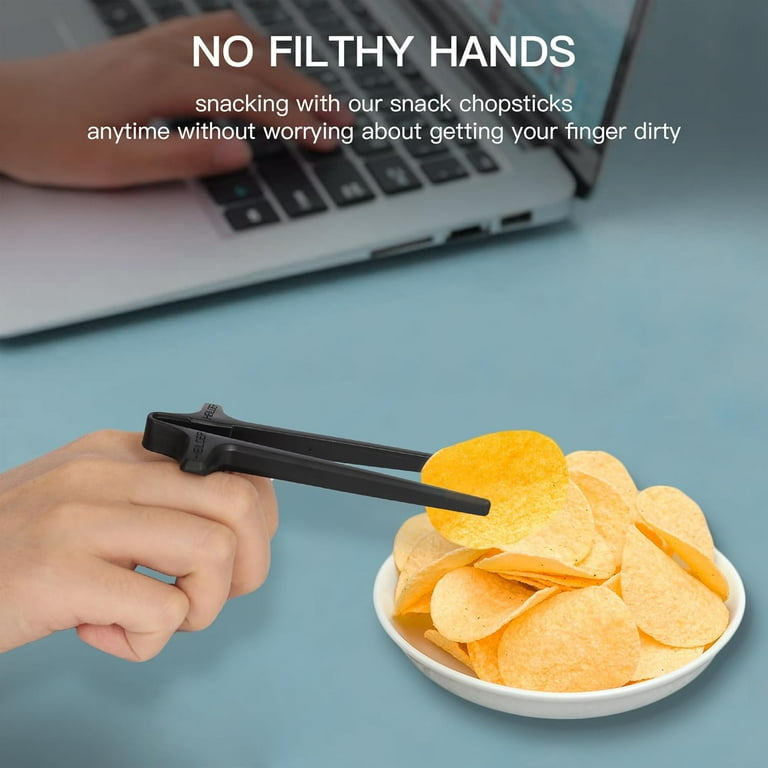 Reusable Chip Tongs Isnack PRO Finger Chopsticks - 4 PC Gamer Snack ...