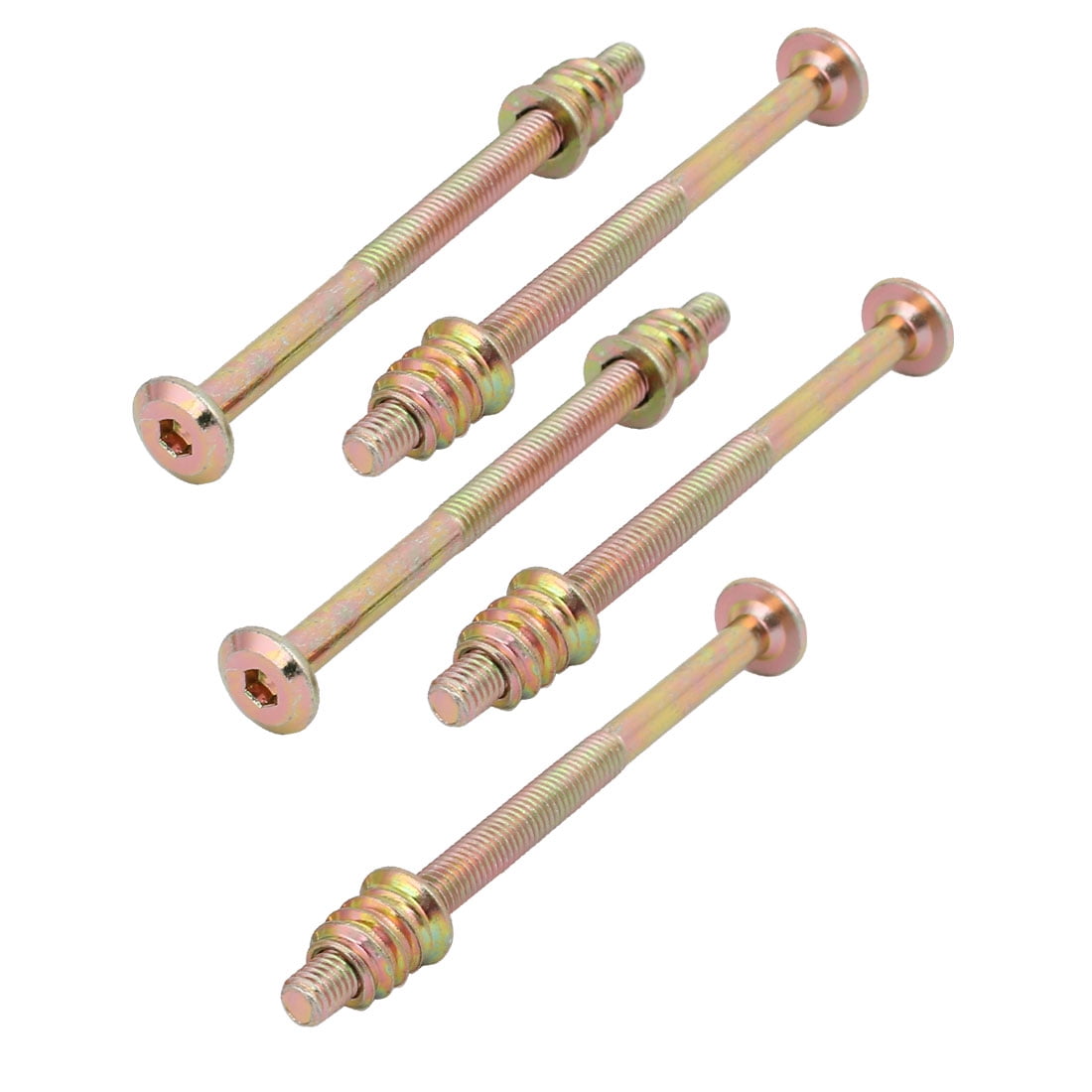 Unique Bargains 5pcs Wooded Furniture Connecting Fitting M6x90mm Hex ...