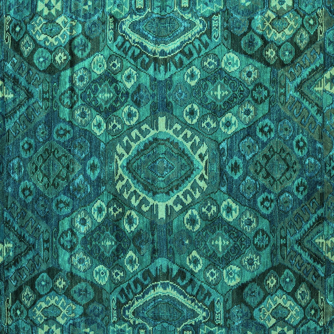 Ahgly Company Indoor Square Abstract Turquoise Blue Modern Area Rugs, 6 ...