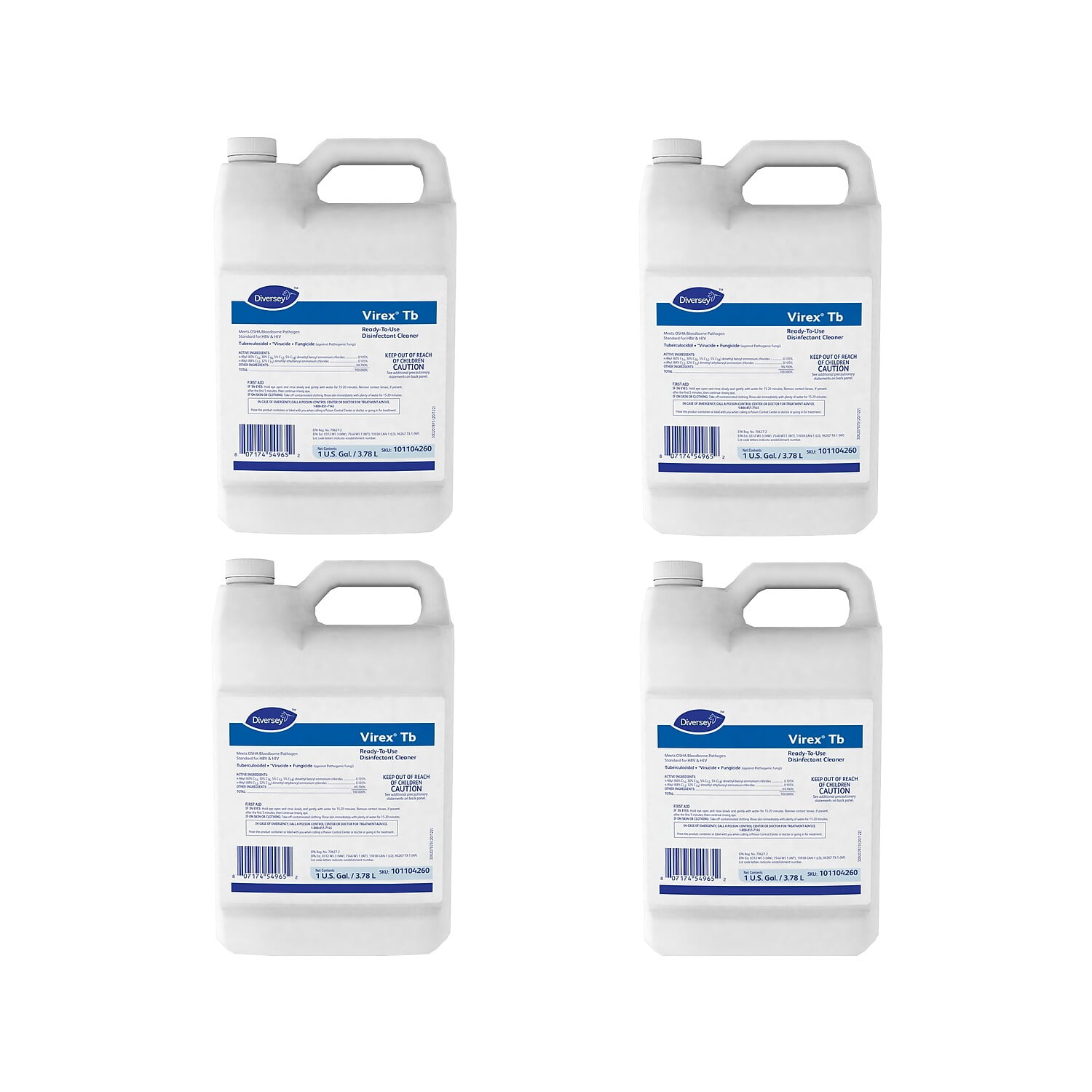 Virex Tb Cleaner Disinfectant Lemon 128 Fl. Oz. 4/Carton 101104260 ...