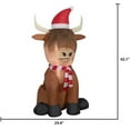 Highland Cow in Santa Hat Holiday Outdoor Inflatable - Walmart.com