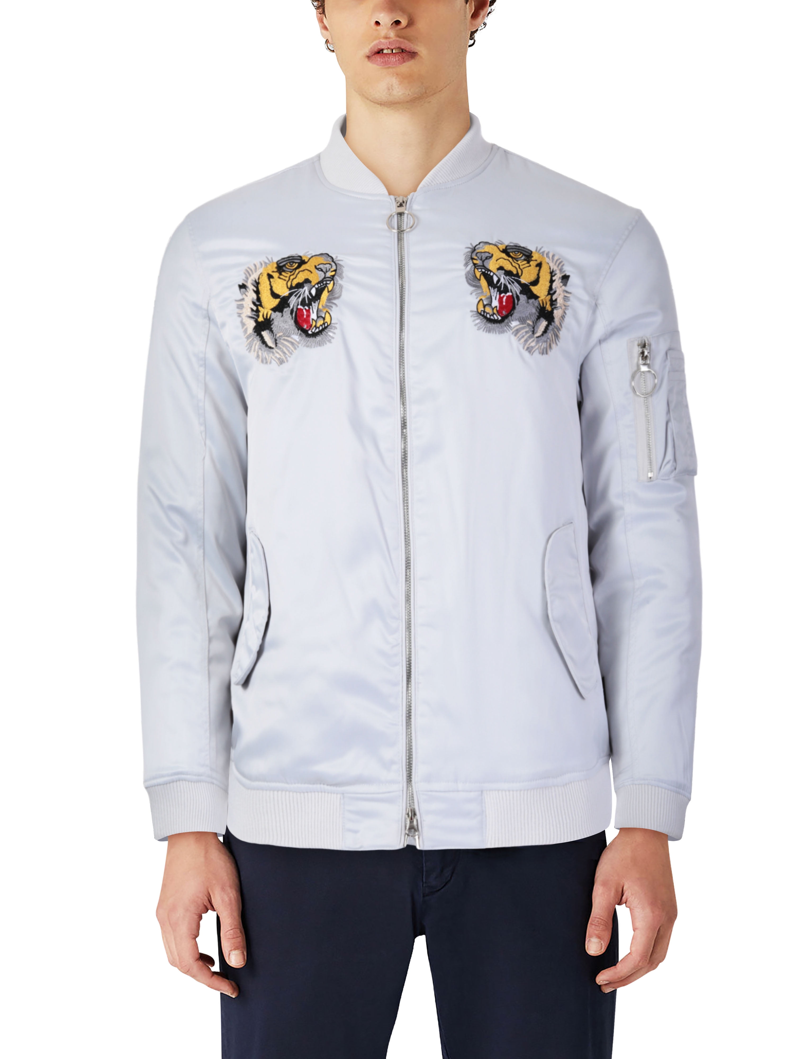 Ma Croix Mens Heavyweight Japanese Mythology Embroidered Patch Bomber ...