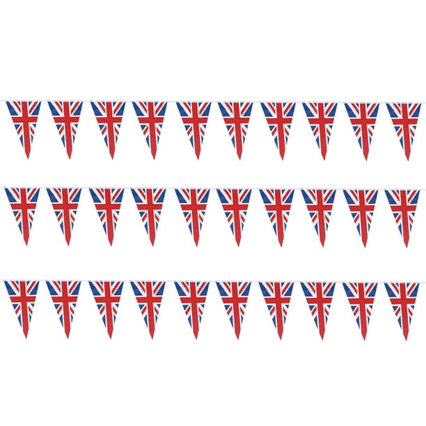 Arealer Union Jack Bunting Flag Union Jack Triangular Banner with 30 ...