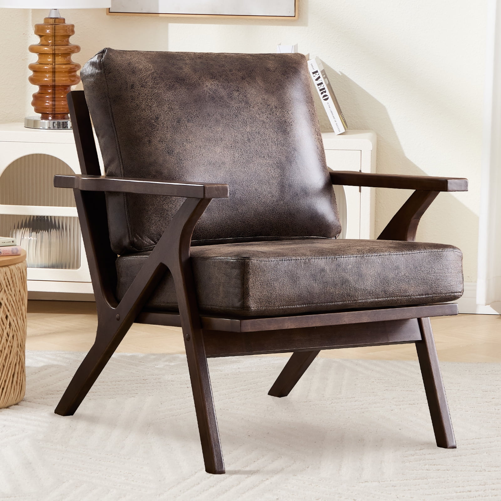 Click here for Bonzy Home Pu Leather Accent Chair  Mid Century Mo... prices