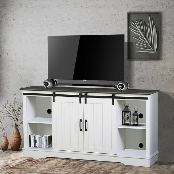 Saint Birch Finley Wood White TV Stand - Walmart.com