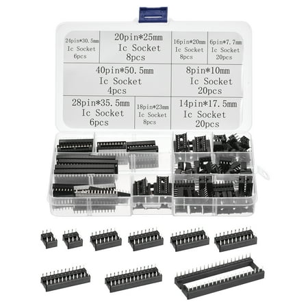 Uxcell DIP IC Chip Socket Adaptor 2.54mm Pitch Dual Row Flat Pin ...