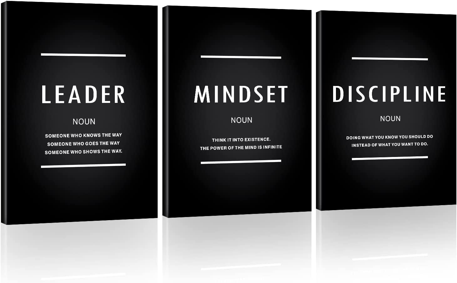 Motivational Mindset Canvas Wall Art, Inspiration Leader Discipline ...