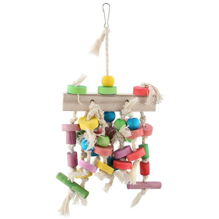 Pet Bird Chewing Chew Toy Wood, Swing Hanging Ladder Chewing Toy, Funny ...