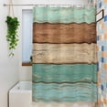 Brown Green Wood Grain Shower Curtains for Bathroom, Vintage Farmhouse ...