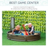 "Outsunny Large Kids Outdoor Sandbox Playground Box with Cover, Easy ...