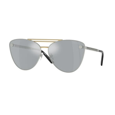 Versace VE 2248 Metal Womens Geometric Polarized Sunglasses Gold 58mm ...
