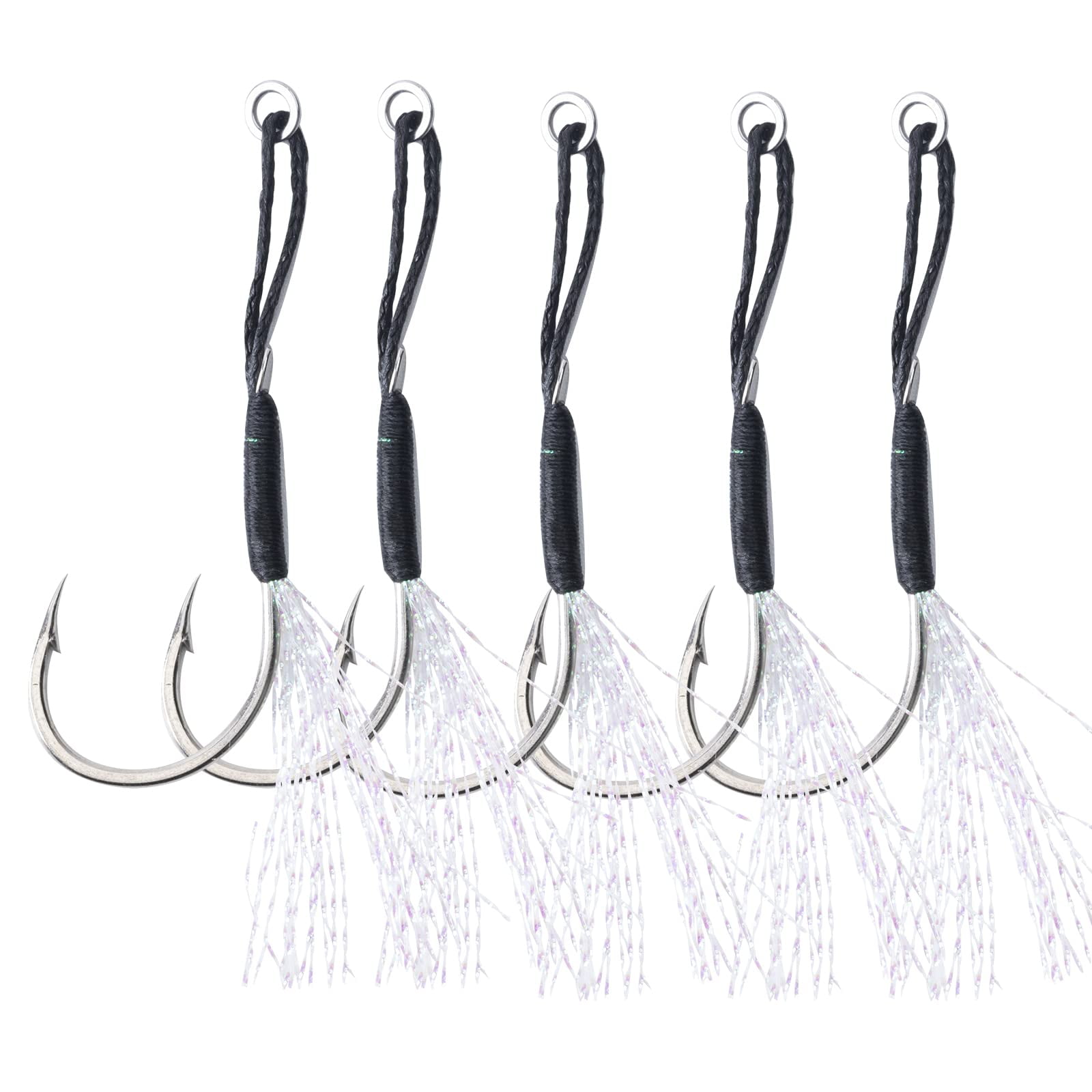 Goture Double Fishing Assist Hooks Kit Jig Assist Glow Hook Slow Fast Fall Jigs Fishing Hook for ...