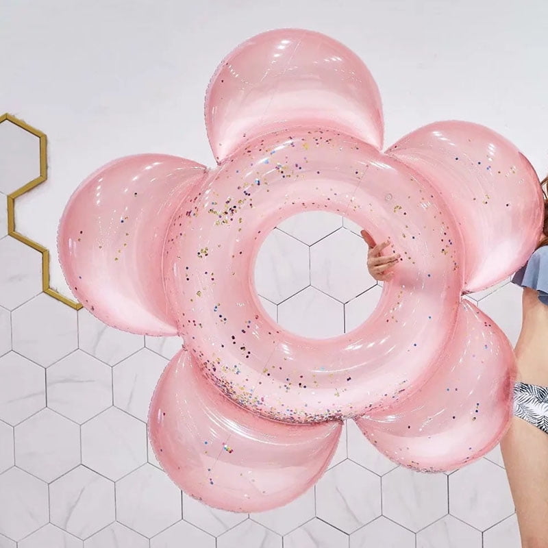 Onever 140cm Sequin Inflatable Pool Float Sun Flower Inflatable Pool ...