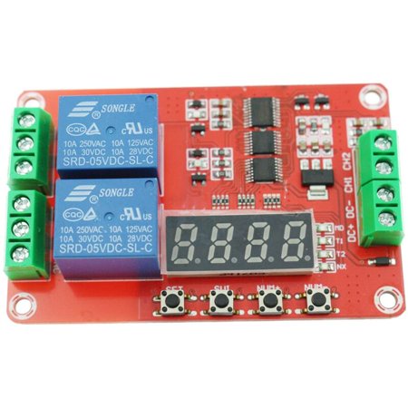 2 Way Electromagnetic Relay Module 5V Delay/Self-Latch/Cycle/Timing PLC Control Time Relay ...