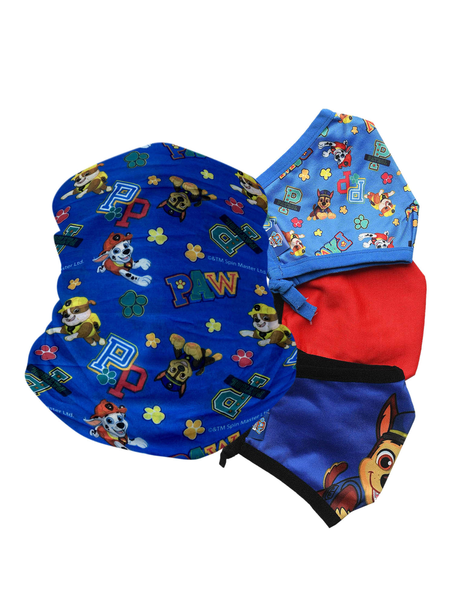 Boys Kids Paw Patrol Neck Face Cover & 3 Pack Reusable Face Masks ...