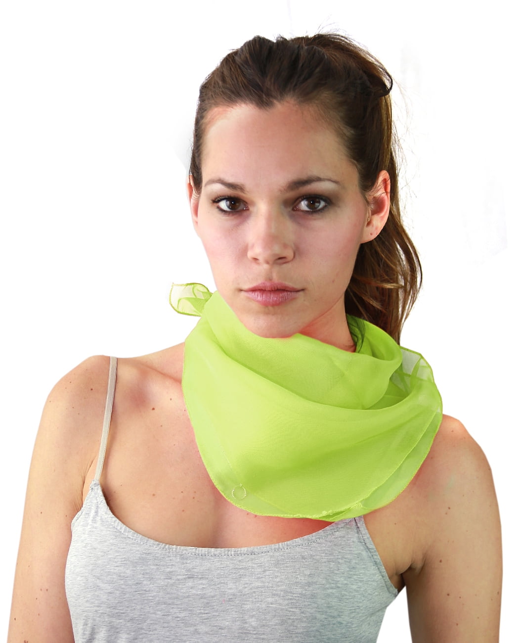 NYFASHION101 Women's Versatile Solid Sheer Chiffon Neckerchief Scarf ...